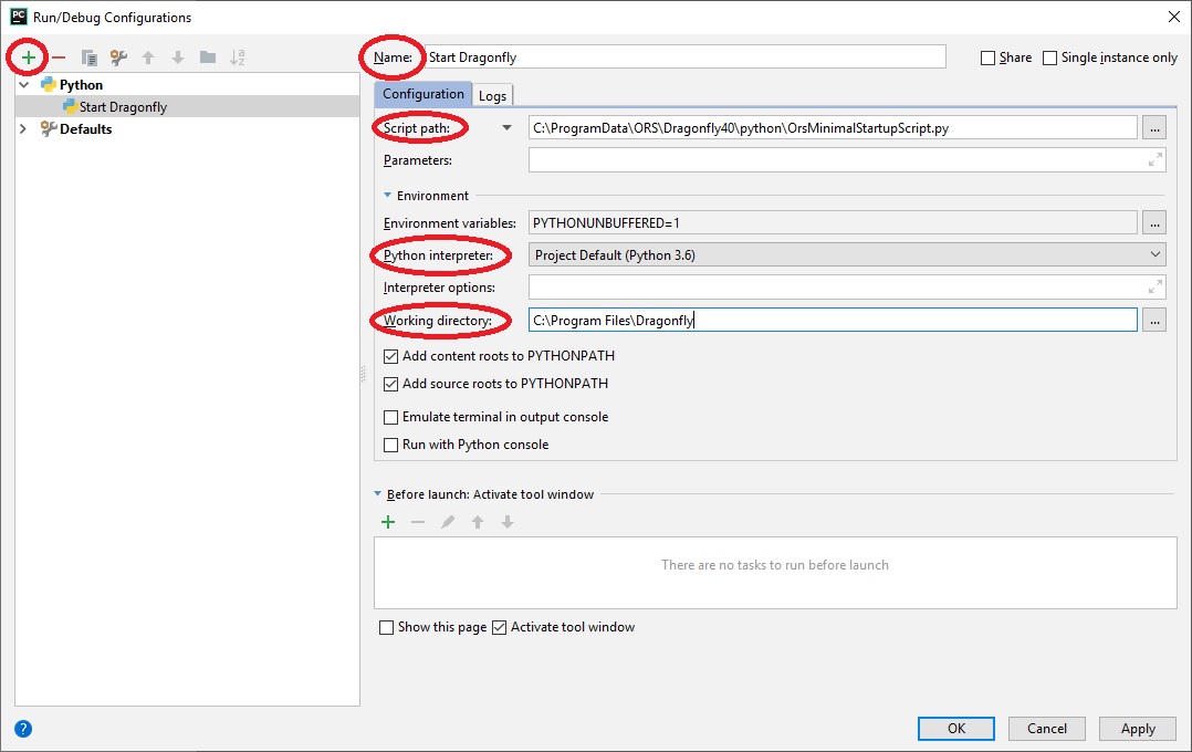 Setup for development with PyCharm — Dragonfly 2020.1 documentation